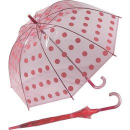 Happy Rain Langregenschirm großer transparenter Glockenschirm Big Dots