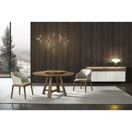 JVmoebel Esszimmer-Set, Design Holz Ess Lehn Stuhl Wohn Garnitur Polster Neu Tisch +2 Stühle