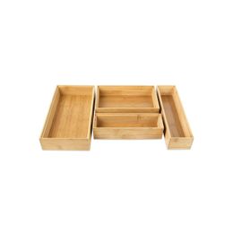 Schramm Aufbewahrungsbox Schramm® 4- tlg. Set Bambus Aufbewahrungsboxen in 4 verschiedene Größen Schubladen Organizer Ordnungsbox