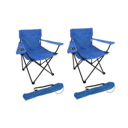 ELLUG Campingstuhl 2er Set Anglerstuhl Campingsessel blau