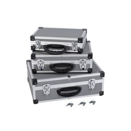KREATOR Aufbewahrungsbox Alukoffer Aluminium-Koffer 3-in-1 Allround Werkzeugkoffer-Set stapelbar VARO