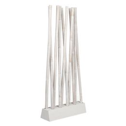 LEBENSwohnART Paravent Bambus Raumteiler PARAVENTO Weiß ca. 97x200cm (BxH)
