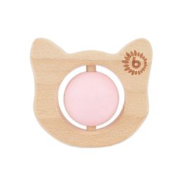 bieco Beißring bieco Katzen Beißring Holz mit Silikon Ball