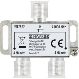 Schwaiger SAT-Verteiler VTF7822 531 (verteilt ein Signal auf zwei Teilnehmer)