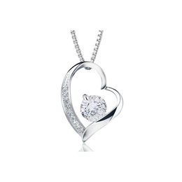 DANIEL CLIFFORD Herzkette 'Helen' Damen Halskette Silber 925 mit Anhänger Herz (inkl. Verpackung)