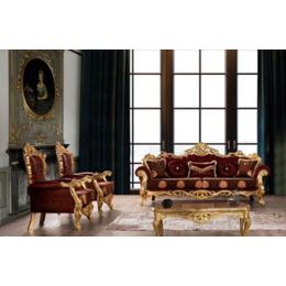 JVmoebel Wohnzimmer-Set, Garnitur Sofas Sessel Sofagarnitur 3+1+1 Sitzer Luxus Stoff Wohnzimmer