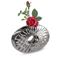 Small-Preis Dekovase Formano Vase Tischvase oval oder rund Silber matt / glänzend