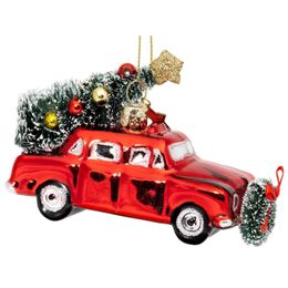 SIKORA Christbaumschmuck BS567 Auto mit Weihnachtsbaum Christbaumschmuck Glas Figur Weihnachtsbaum Anhänger
