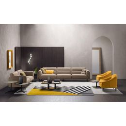 JVmoebel Wohnzimmer-Set Komplette Couchgarnitur Sofagarnitur Beige Sofa 4+3 Sitz Gruppe Leder