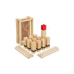 Relaxdays Spielzeug-Gartenset Wikingerspiel Holz