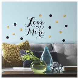 Roommates Wandsticker "Love you more" Quote