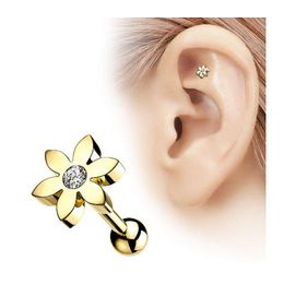 Taffstyle Piercing-Set Mianova Tragus Piercing Stecker Blume mit Kristall