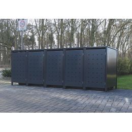 SRM Design Mülltonnenbox 5 Mülltonnenboxen Modell No.1 Anthrazit komplett RAL7016 für 120Liter