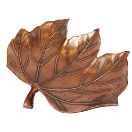 Arnusa Dekoschale Schale Herbstlaub aus Aluminium Bronze-Optik