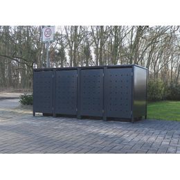 SRM Design Mülltonnenbox 4 Mülltonnenboxen Modell No.1 Anthrazit komplett RAL7016 für 120Liter