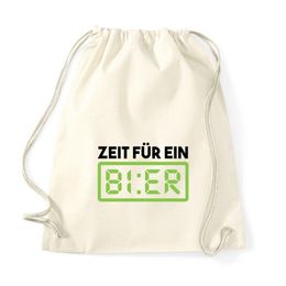 Youth Designz Turnbeutel "Zeit Bier" Baumwoll Tasche Turnbeutel