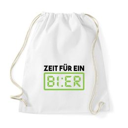 Youth Designz Turnbeutel "Zeit Bier" Baumwoll Tasche Turnbeutel