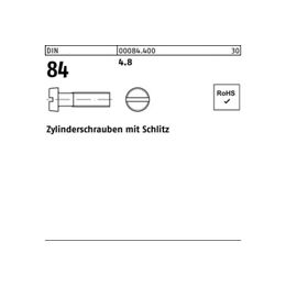 Reyher Zylinderschraube 200er Pack Zylinderschraube DIN 84/ISO 1207 Schlitz M8x 50 4.8 200 St