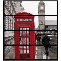 Wallario Möbelfolie Rote Telefonzelle in London England mit Big Ben
