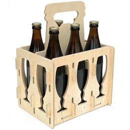 DanDiBo Flaschenkorb Bierträger aus Holz 6 Flaschen Flaschenträger 96141 Flaschenkorb Männerhandtasche Bier