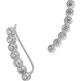 SilberDream Paar Ohrklemmen SilberDream weiß Ear Cuff Ohrringe (Ohrklemme)