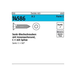 Reyher Schraube 250er Pack Senkblechschraube ISO 14586 ISR/Spitze 4