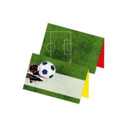 itenga Grußkarten itenga 24x Tischkarten Platzkarten "Fußball Fußballschuhe Rasen" Gebur