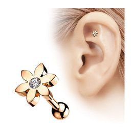 Taffstyle Piercing-Set Mianova Tragus Piercing Stecker Blume mit Kristall
