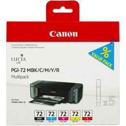 Canon 5 Canon Druckerpatronen Tinte PGI-72 MBK / C / M / Y / R Multipack Tintenpatrone