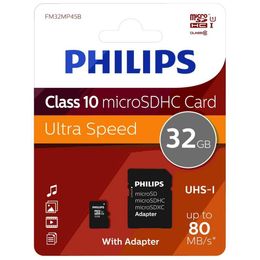 Philips Philips Micro SDHC Karte 32GB Speicherkarte UHS-I U1 Class 10 Speicherkarte