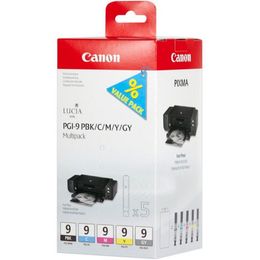 Canon 5 Canon Druckerpatronen Tinte PGI-9 PBK / C / M / Y / GY Multipack Tintenpatrone