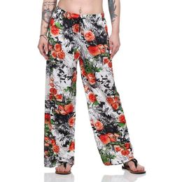 Aurela Damenmode Strandhose Leichte Sommerhose mit Alloverdruck luftige Damen Culotte sommerliche Looks