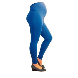 YESET Umstandsleggings Umstand Umstandsleggings lang aus Baumwolle Leggings Blau XL