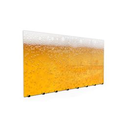 Primedeco Garderobenpaneel Magnetwand und Memoboard aus Glas Bierglas von Nahem