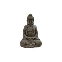 B&S B&S Buddhafigur Buddha Figur Garten Meditation Dekofigur Skulptur sitzend Grau H 44 cm