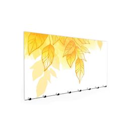 Primedeco Garderobenpaneel Magnetwand und Memoboard aus Glas Illutration Blätterzweige
