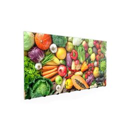 Primedeco Garderobenpaneel Magnetwand und Memoboard aus Glas frisches Gemüse