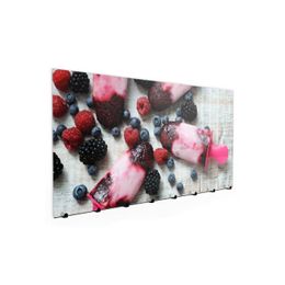 Primedeco Garderobenpaneel Magnetwand und Memoboard aus Glas Eis am Stiel aus Beeren