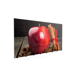 Primedeco Garderobenpaneel Magnetwand und Memoboard aus Glas Apfel und Zimtstangen