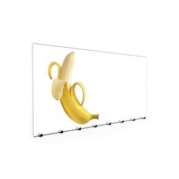 Primedeco Garderobenpaneel Magnetwand und Memoboard aus Glas Geschälte Banane