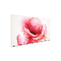 Primedeco Garderobenpaneel Magnetwand und Memoboard aus Glas Mohnblüte von Nah