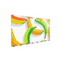 Primedeco Garderobenpaneel Magnetwand und Memoboard aus Glas Retro Bananen