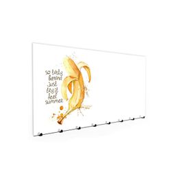 Primedeco Garderobenpaneel Magnetwand und Memoboard aus Glas Illustration Banane