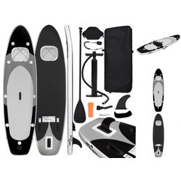 vidaXL Schlauchboot SUP-Board-Set Aufblasbar Schwarz 330x76x10 cm