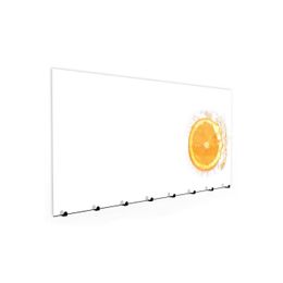 Primedeco Garderobenpaneel Magnetwand und Memoboard aus Glas Orange im Wasser
