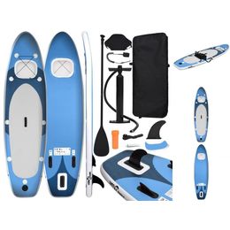 vidaXL Schlauchboot SUP-Board-Set Aufblasbar Marineblau 330x76x10 cm