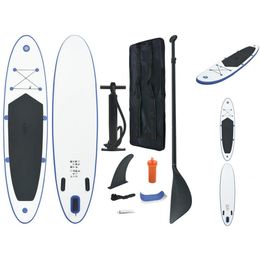 vidaXL Schlauchboot Stand Up Paddle Surfboard SUP Aufblasbar Blau und Weiß