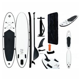 vidaXL Schlauchboot Aufblasbares Stand Up Paddle Board Set Schwarz und Weiß