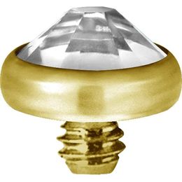 Karisma Piercing-Set Karisma Micro Aufsatz Dermal Anchor Piercing Titan G23 PVD Gold Kristall Stein