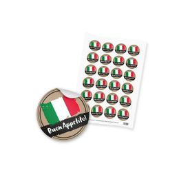 itenga Aufkleber itenga 24x Sticker Buon Appetito! Italienisch Guten Appetit (Motiv 201